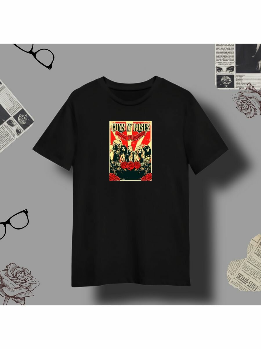 Футболка guns roses рок группа