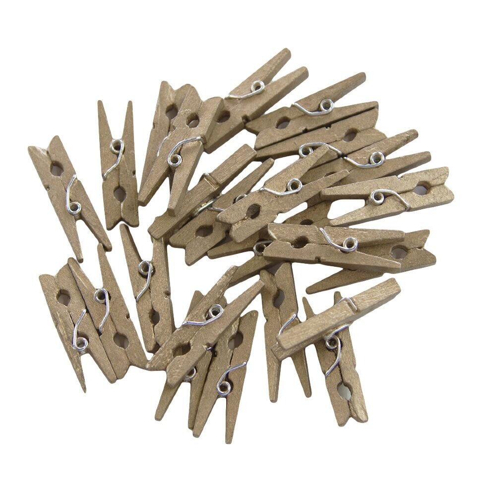 Декоративные прищепки, 3 см, Золото, 24 шт.