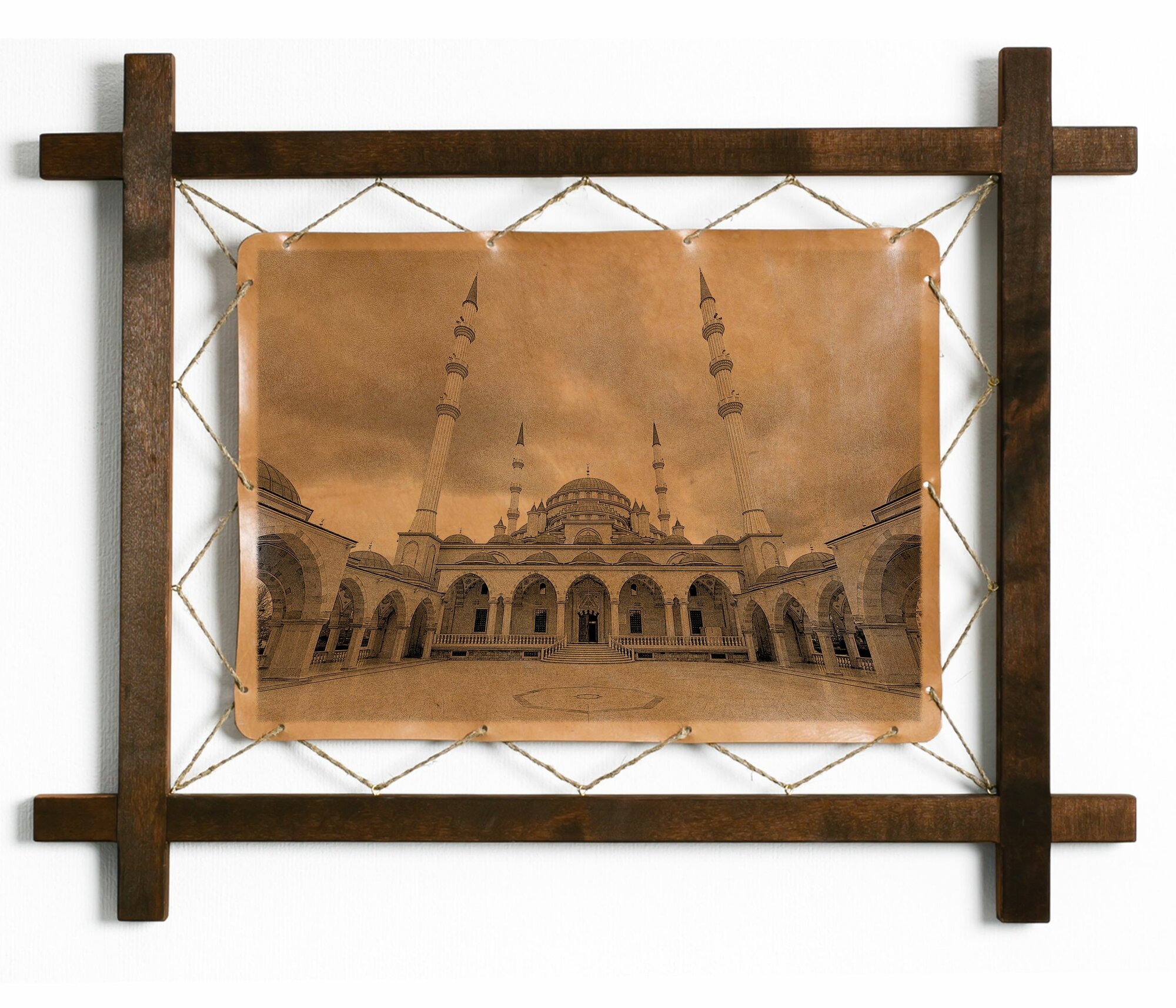 Картина интерьерная из кожи "Джума мечеть, Азербайджан", BoomGift