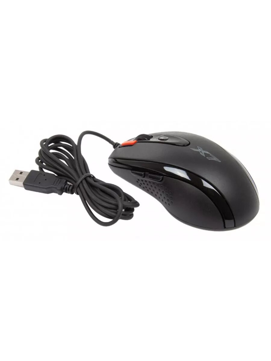 Мышь A4Tech "X-710", для правой руки, 7 клавиш, проводная, оптическая, USB, черная