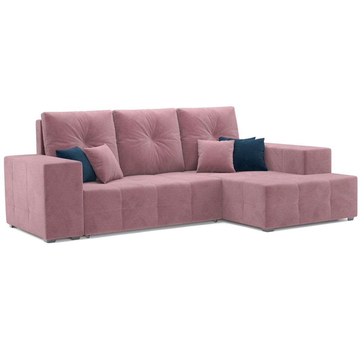 Угловой диван Сток Диванов Авиньон Pudra розовый, механизм еврокнижка