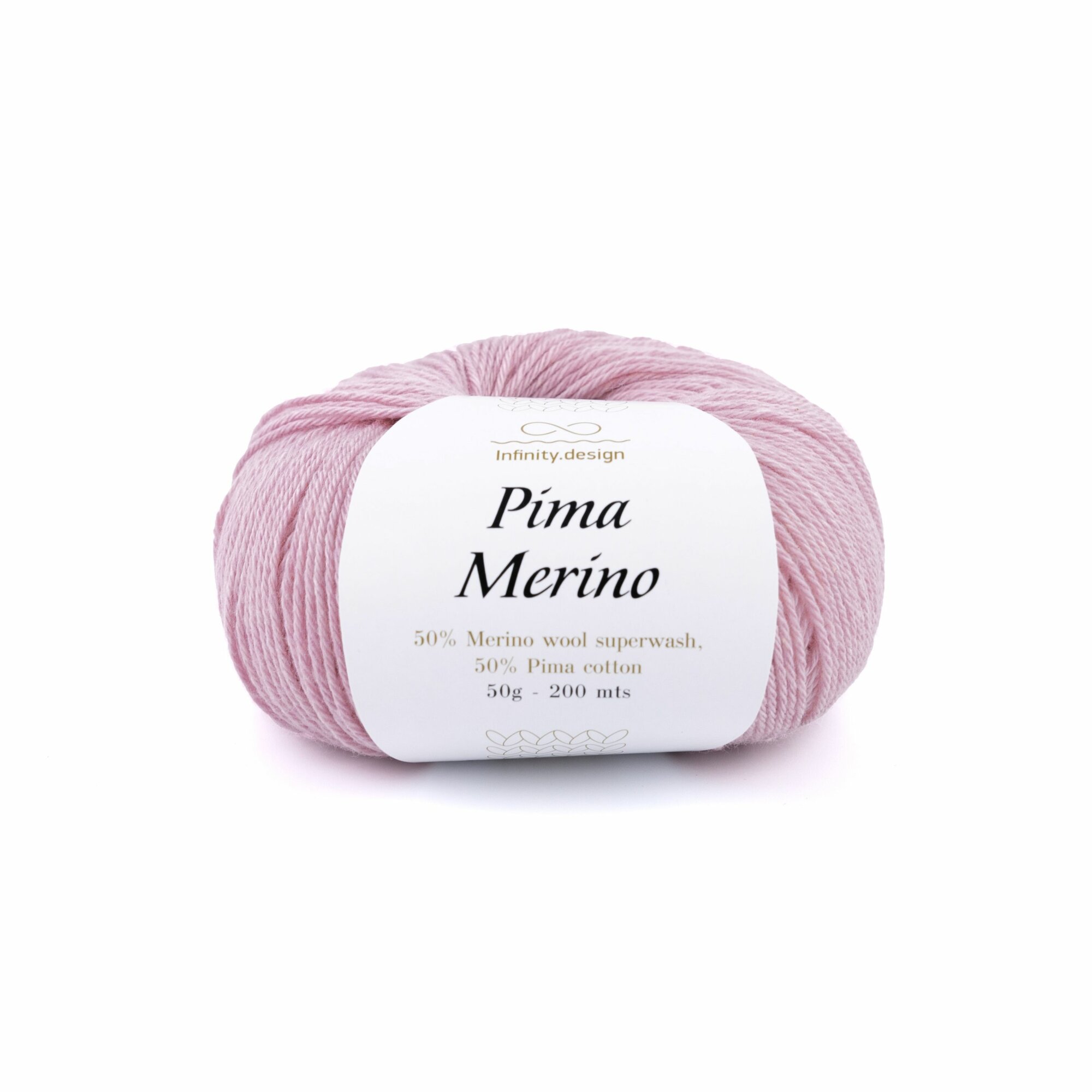 Пряжа INFINITY Pima Merino (3512 POWDER PINK) (1 моток), 50% мериносовая шерсть, superwash, 50% pima хлопок, 50г, 200м