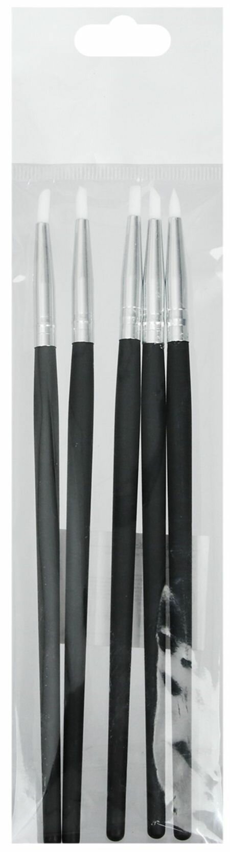 Набор кистей латекс для рисования красками и лепки, кисточки с деревянными ручками, канцелярия для школы, творчества, 5 штук, маленькие