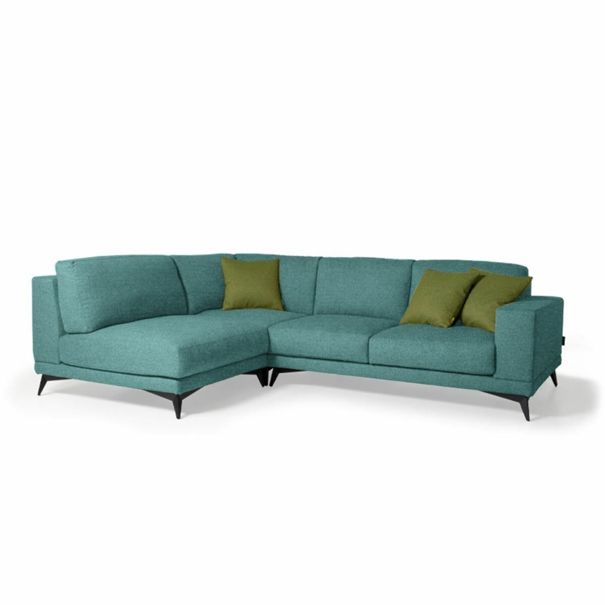 Диван Бергамо левый с оттоманкой со спинкой в ппремиальном велюре 2,55м/18