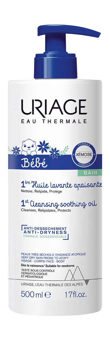 URIAGE Bebe 1 Ere Детское масло для тела очищаюшее успокаивающее, 500 мл