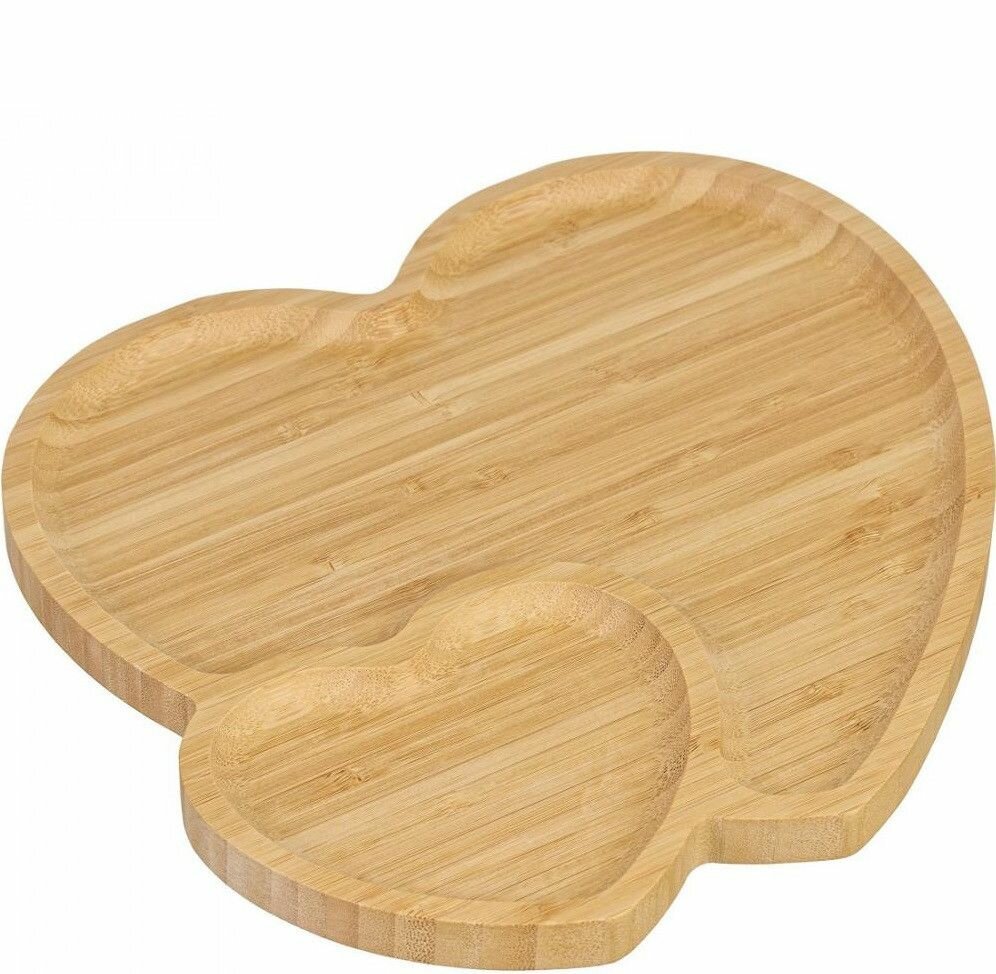 Менажница бамбук 2-хсекционная 26,8*25*1,6см КТ-МЖ-07