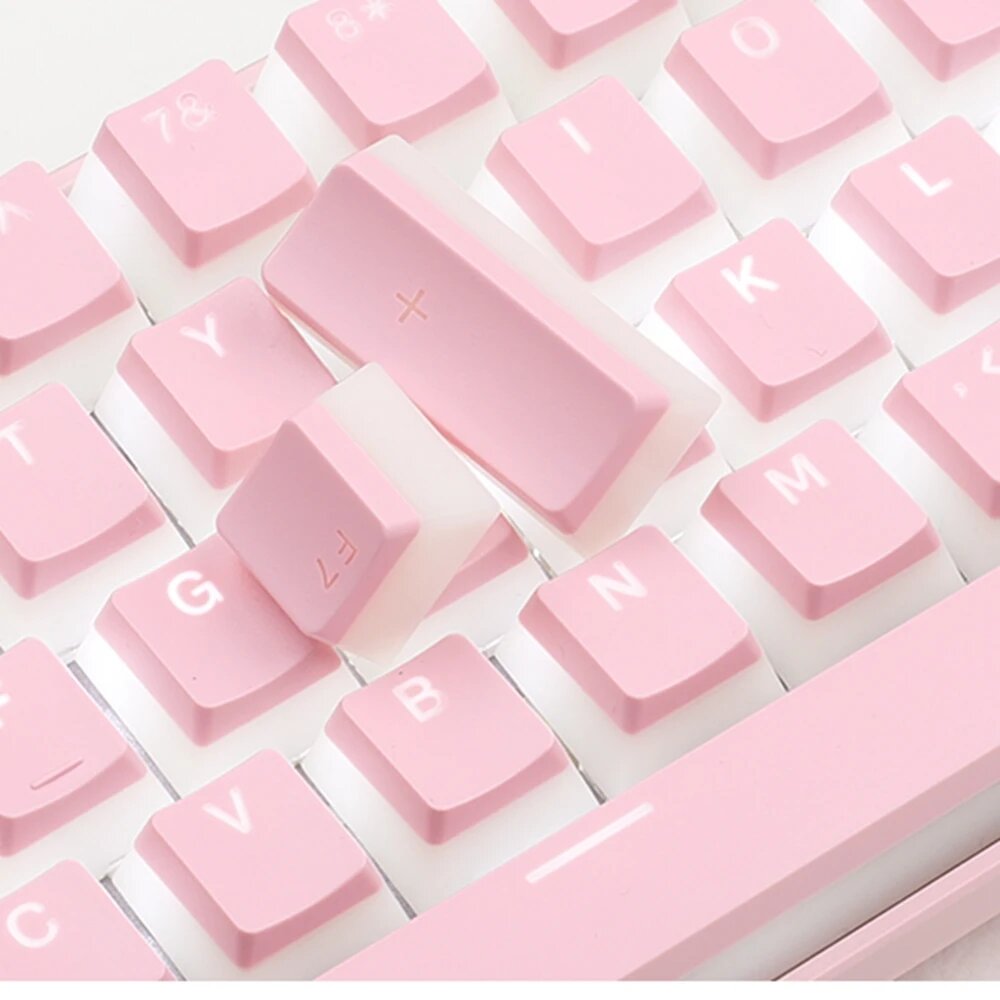 DUTRIEUX Cyrillic Pudding Keycaps PBT 117 Keys Set English pink