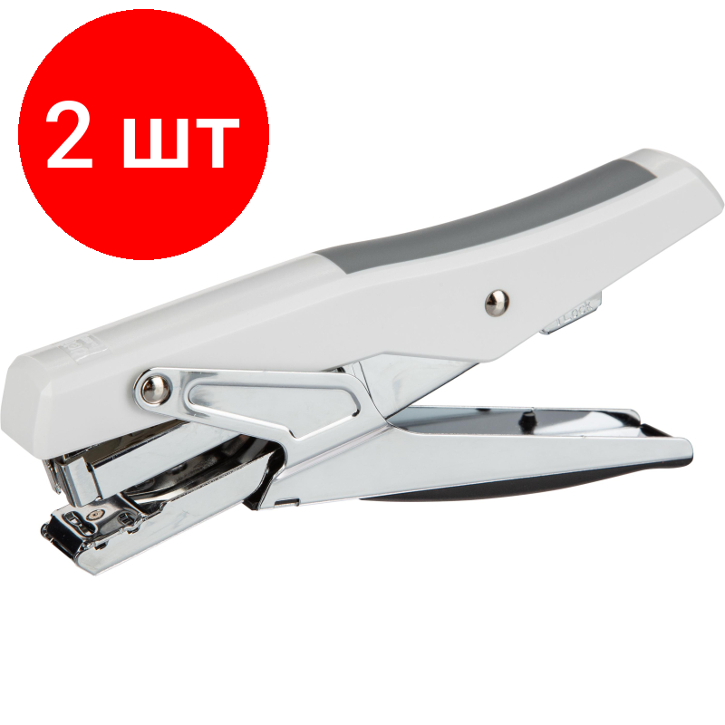 Комплект 2 штук, Степлер -плаер Deli E0329 24/6 26/6 (30листов) ассорти 100скоб коробка