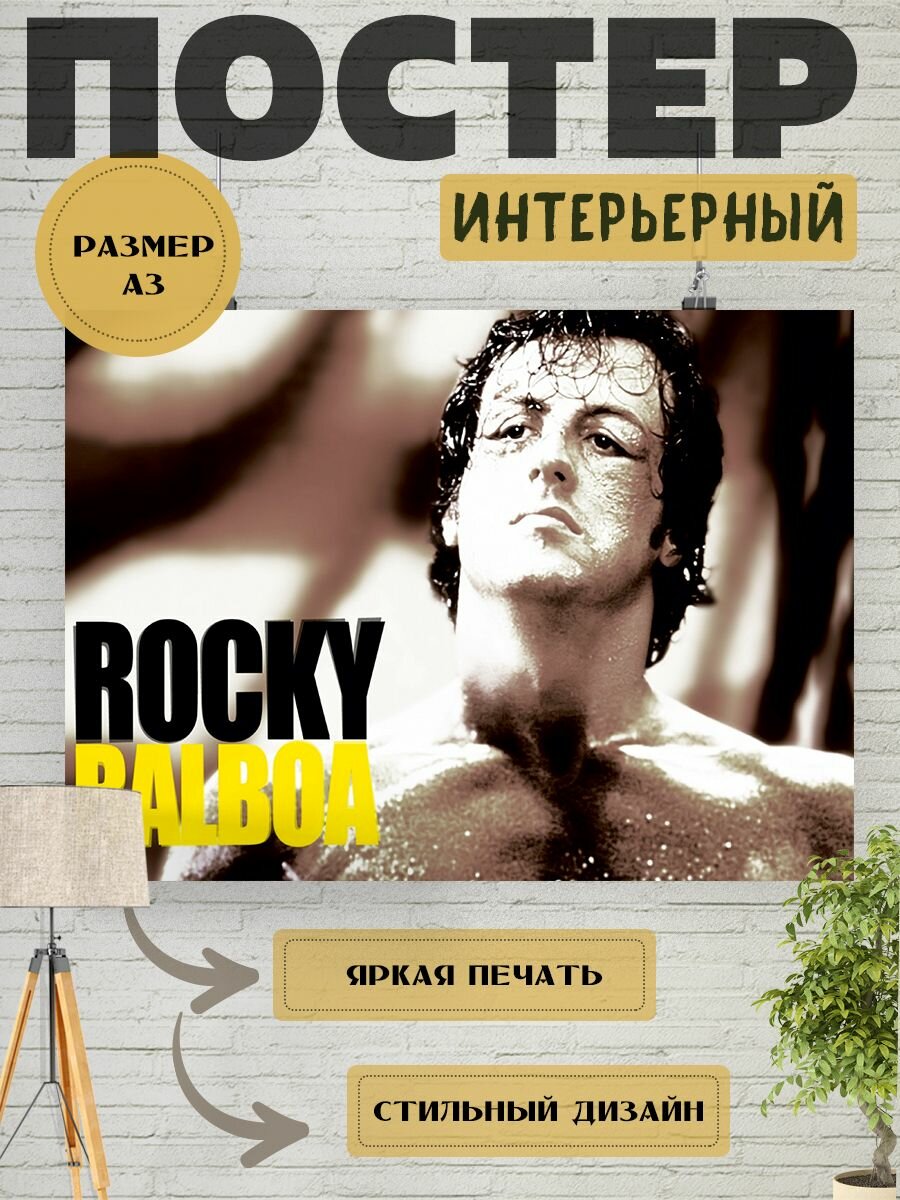 Постер интерьерный на стену Сильвестр Сталлоне, Sylvester Gardenzio Stallone