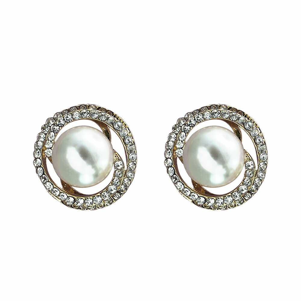 Серьги, стекло, жемчуг имитация