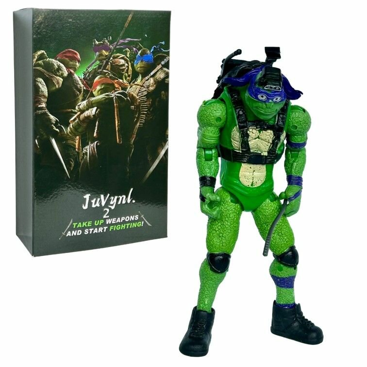 Фигурка игрушка для мальчика Turtles, фигурка Черепашки-ниндзя 17 см. Донателло фиолетовый