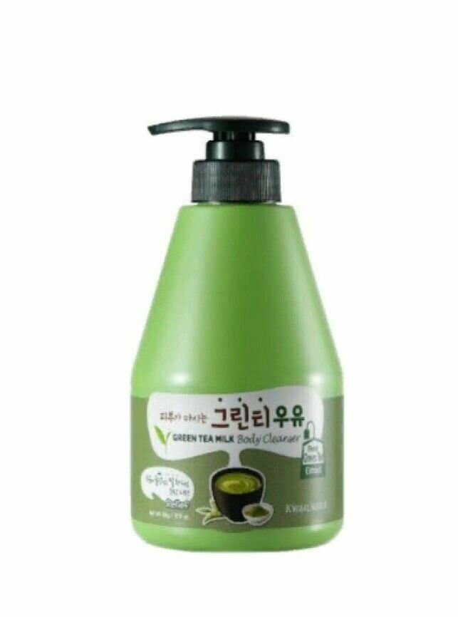 Welcos Гель для душа с ароматом зеленого чая, Kwailnara Green Tea Milk Body Cleanser, 560 гр