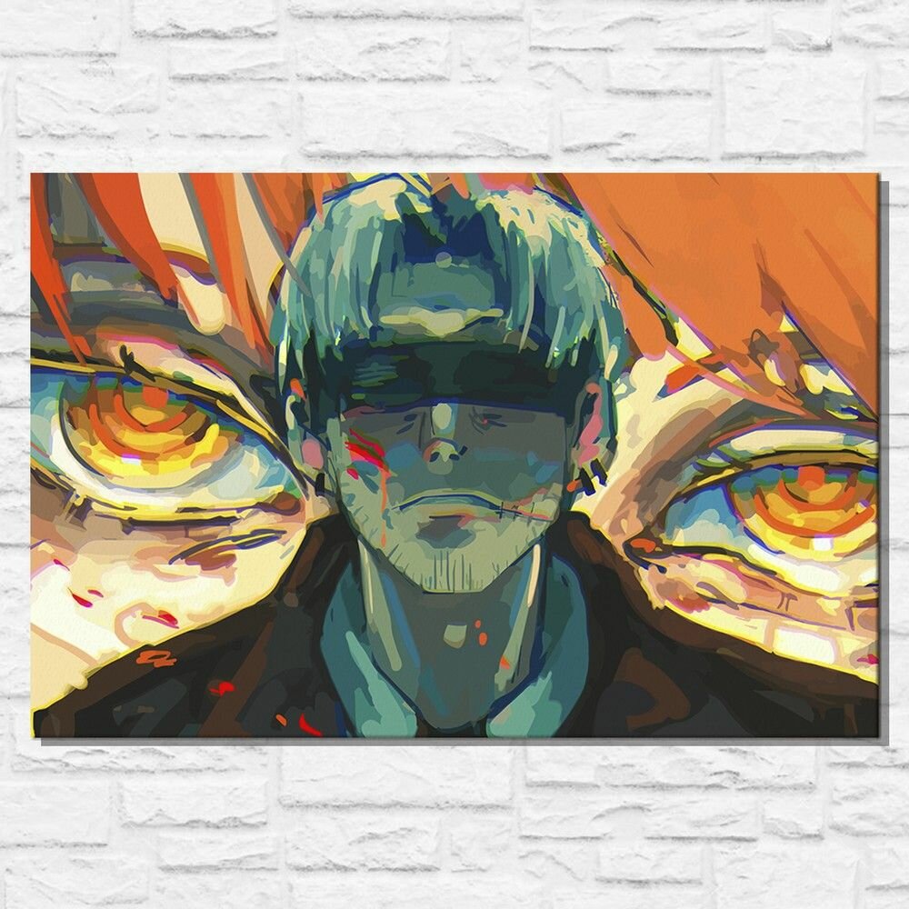 Картина по номерам на холсте аниме Chainsawman (anime, Человек-бензопила, Кишибэ) - 15226 Г 60x40