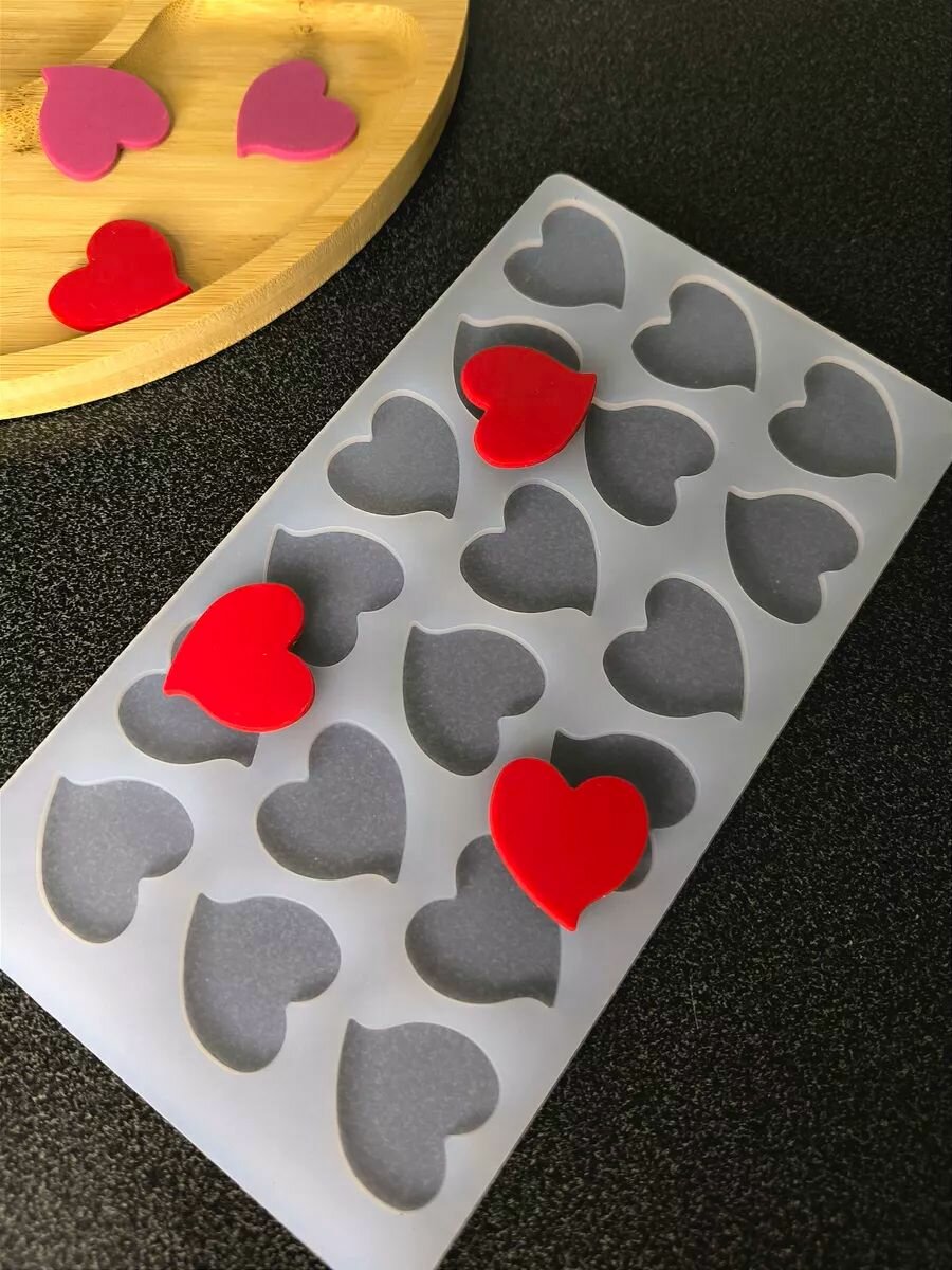 Форма силиконовая для шоколада и изомальта " Сердечки"