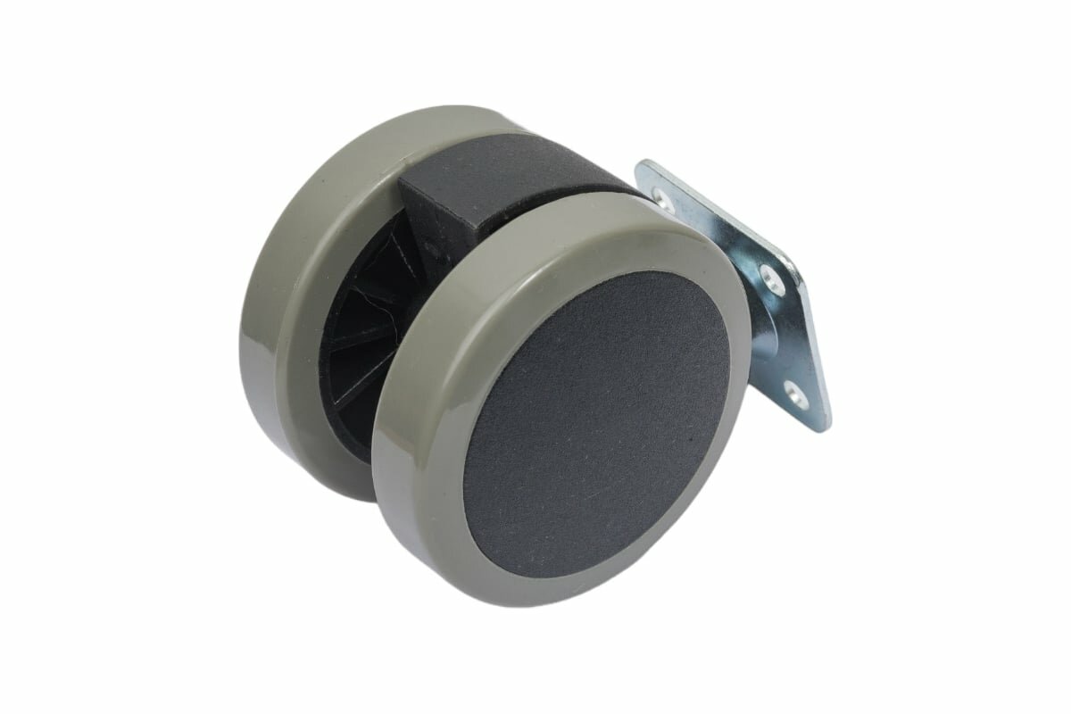 Tech-Krep двойное поворотное мебельное колесо из пластика черного цвета площадка D60