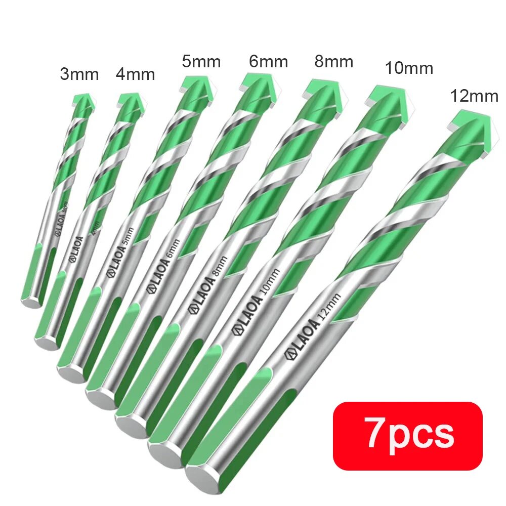 Сверло LAOA 3-12 мм спиральное из карбида вольфрама 7pcs Drill bit
