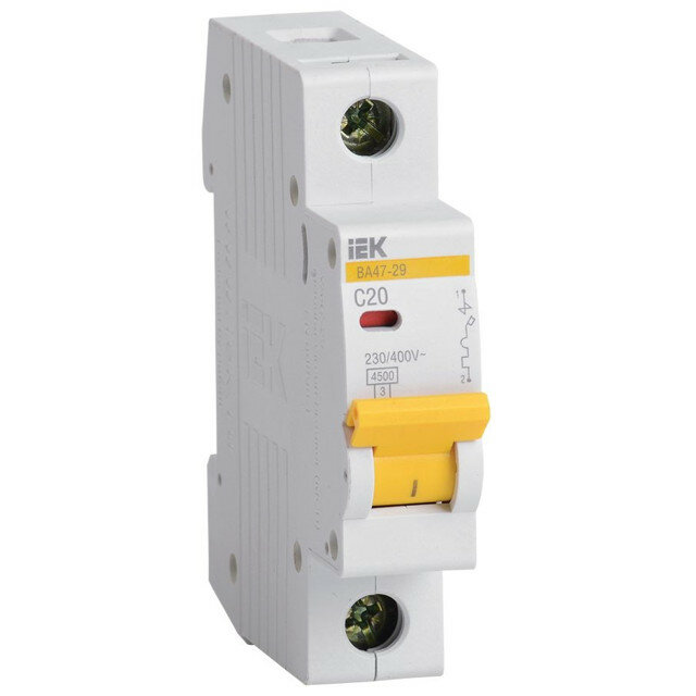 IEK KARAT ВА47-29 Автоматический выключатель 1Р 20А 4,5кА для распределительных щитов
