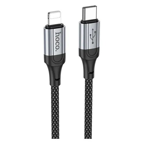 Кабель Hoco X102 Fresh iP, Lightning (m) - USB Type-C (m), 1м, в оплетке, 2.4A, черный