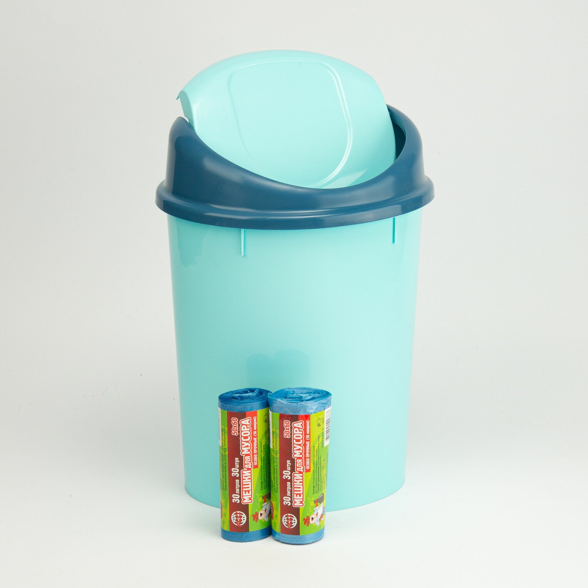 Контейнер для мусора 8 л и мешки для мусора 30л - 60 шт