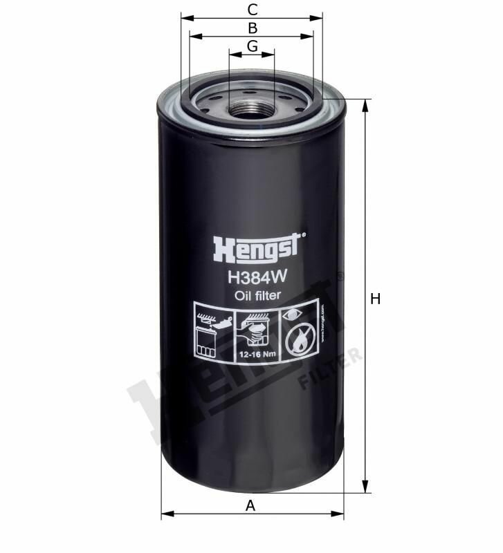 Фильтр масляный Hengst H384W (W 9071) CATERPILLAR, CLAAS, DOOSAN,