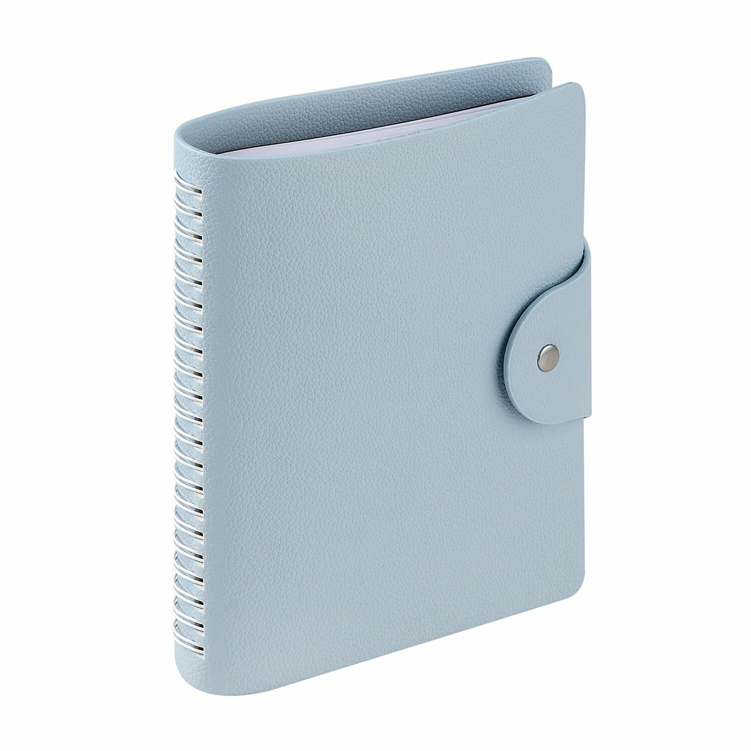 Кожаный блокнот на кольцах Bruno Visconti TORINO зефирный голубой в линейку / ежедневник недатированный / записная книжка А5 арт.3-685/09