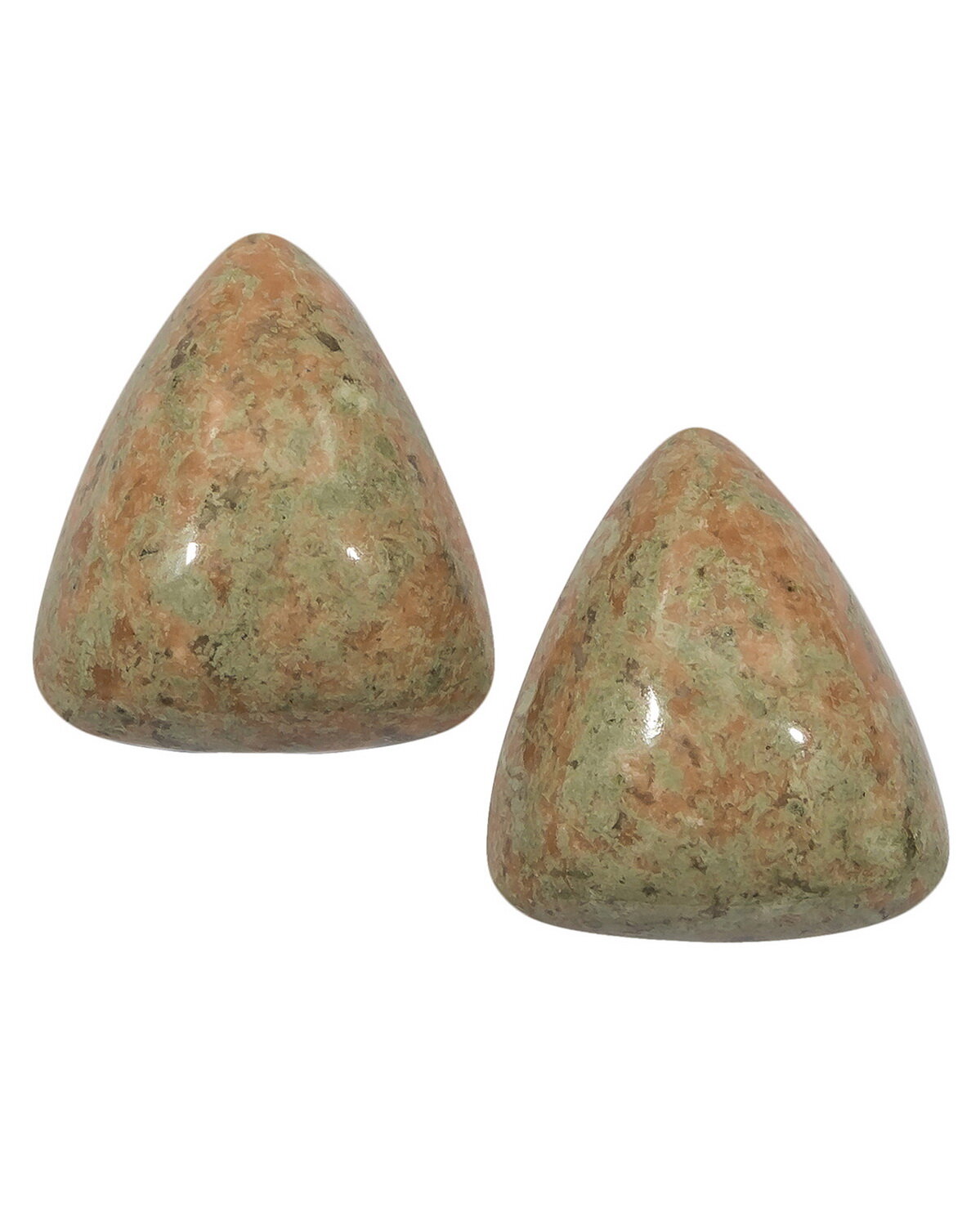 Кабошон Унакит, размер: (пара), размер: 24х22х7 мм, натуральный минерал.