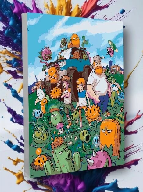 Картина по номерам Растения против зомби PLANTS VS ZOMBIES 40*50