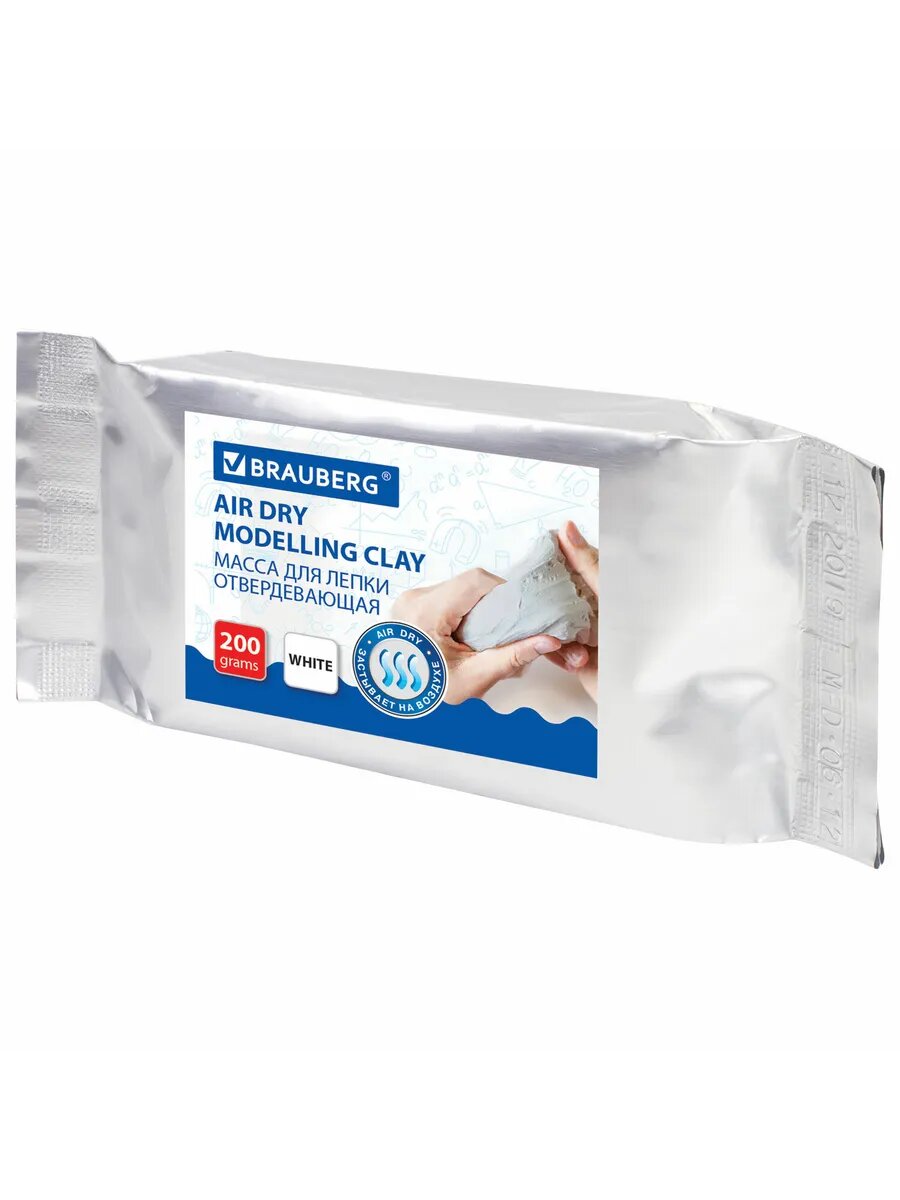 Паста для лепки самозатвердевающая, 200 г, белый