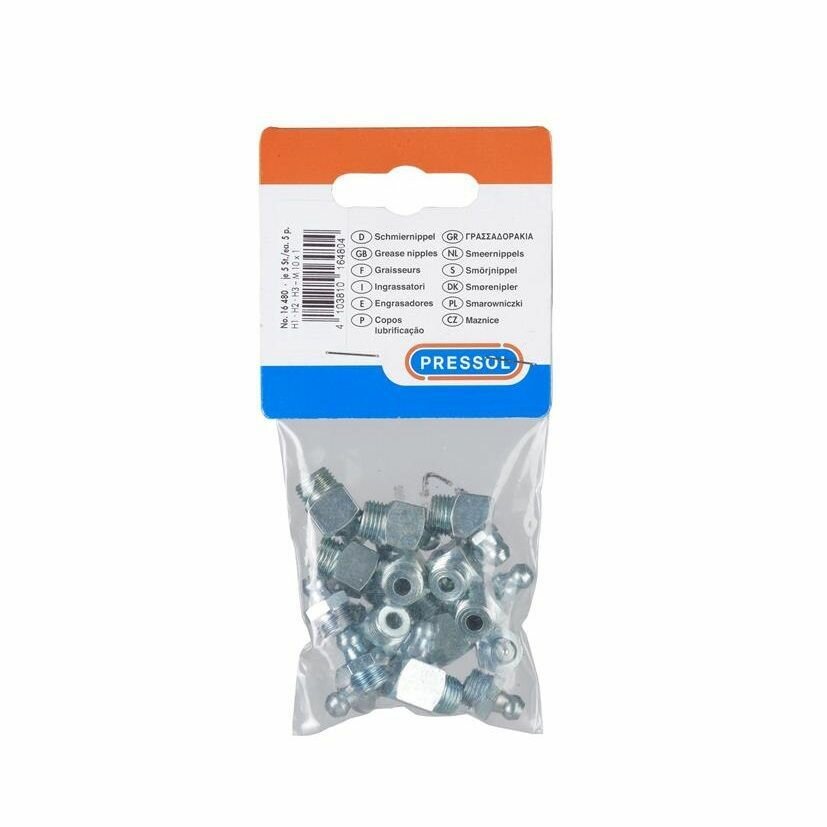 Набор пресс-масленок (тавотниц) типа H1, H2, H3 M10x1,0 упаковка 15 штук