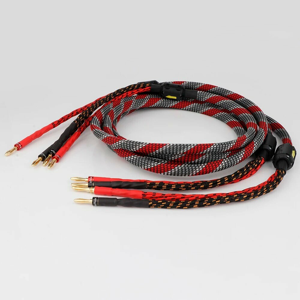 Preffair аудиокабель HiFi из OFC меди Banana Spade 16cores B-B, 1 м