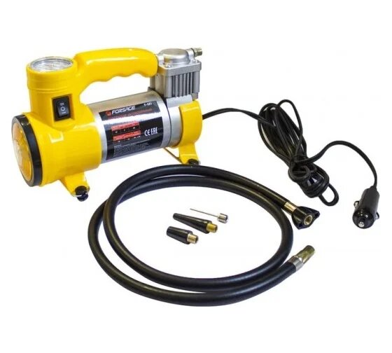 Автомобильный поршневой компрессор Forsage с фонарем, 35 л/мин, 15 А F-581(30182)