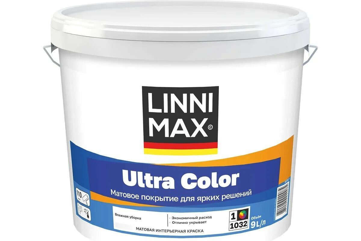 LINNIMAX (ALPINA) ULTRA COLOR краска для стен потолков обоев в/д для вн работ база 1, 9 л