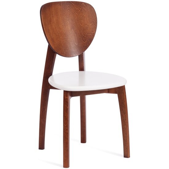 Стул Tetchair DIAMANTE жесткое сидение / 1 шт. в упаковке бук, 42 х 42 х 85 см, коричневый / белый