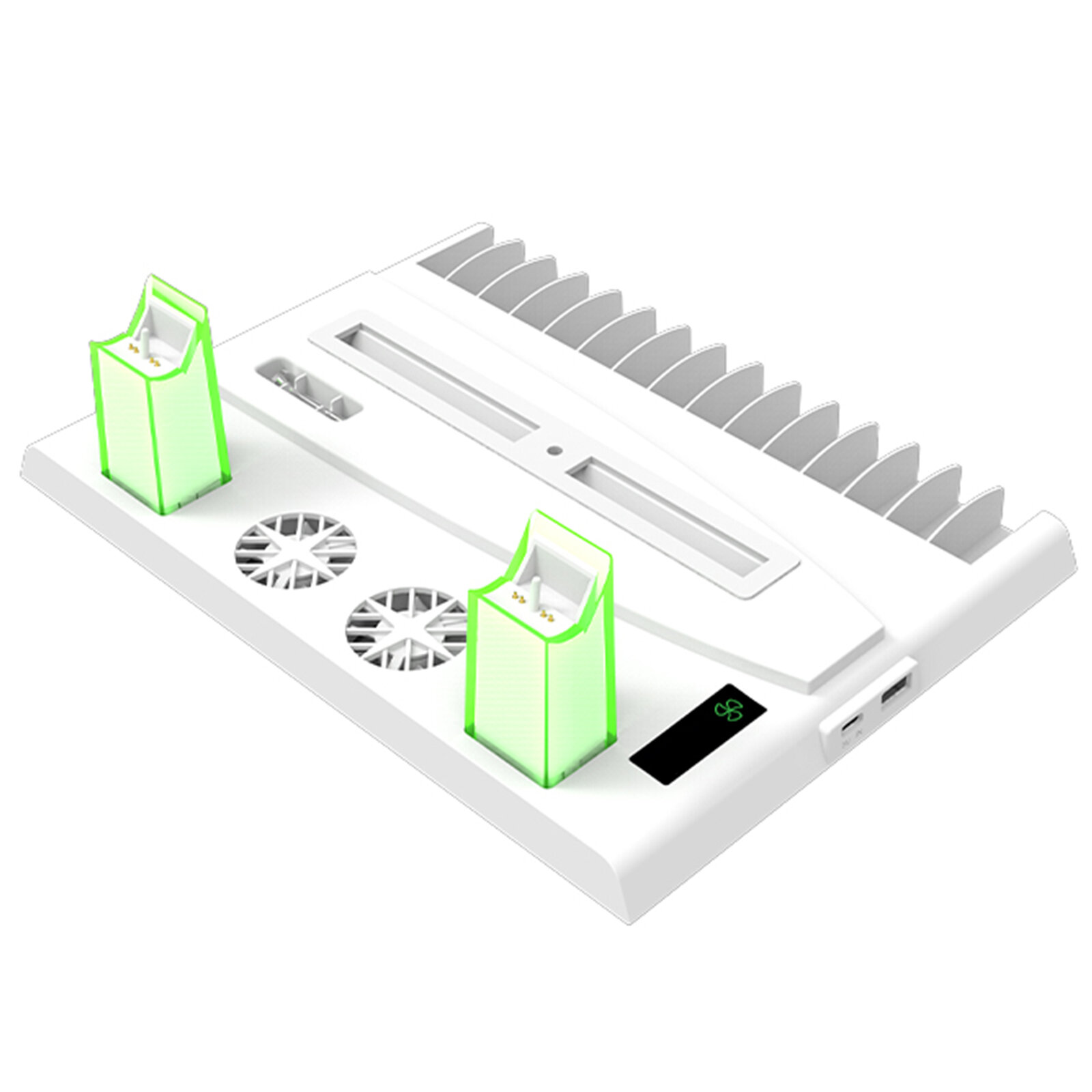Аксессуары Вертикальная охлаждающая подставка с вентилятором для двух контроллеров Зарядное устройство со светодиодной подсветкой Хранилище дисков