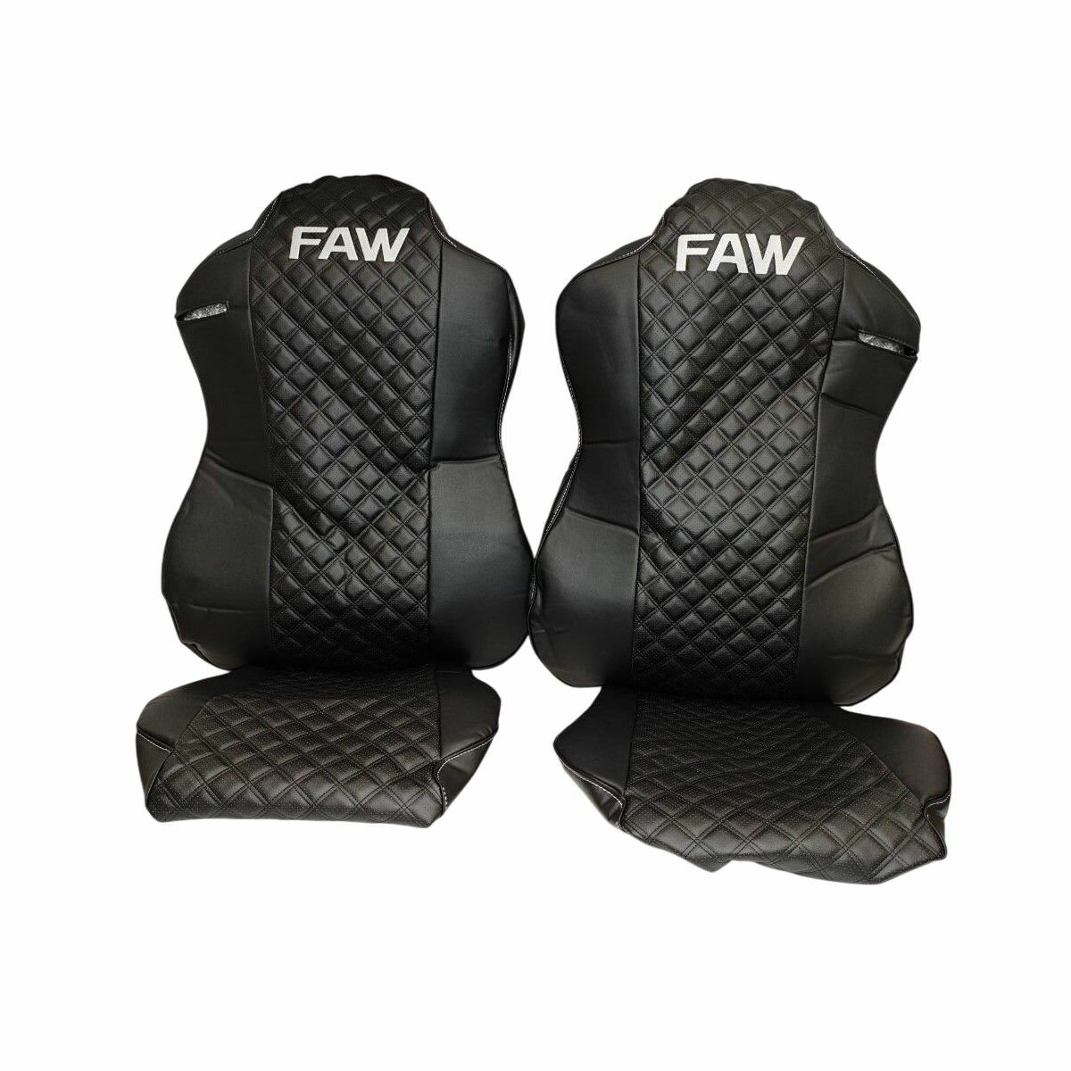 Автомобильные чехлы (Ромб) из экокожи для FAW J6 (2022-), (4-х Осный)