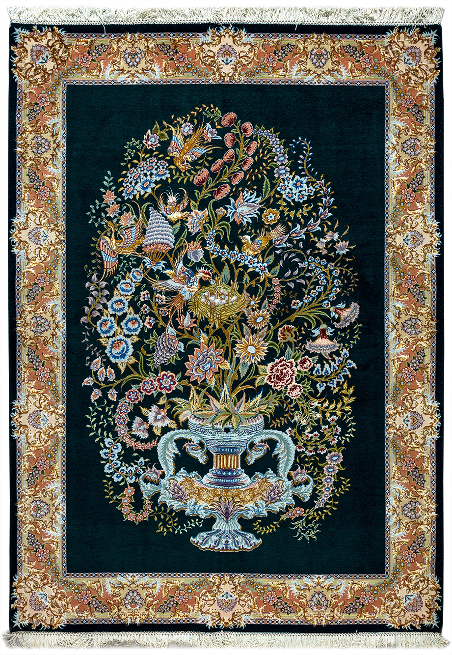 Ковровая картина Persepol "Райские Цветы", 200х105 см, натуральный шелк