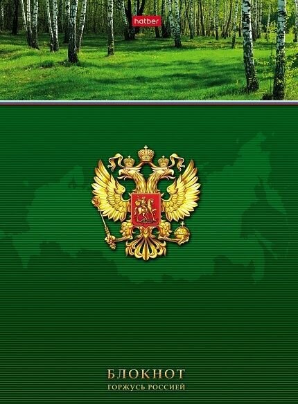 Бизнес-блокнот А5 80 л. клетка "Горжусь Россией"