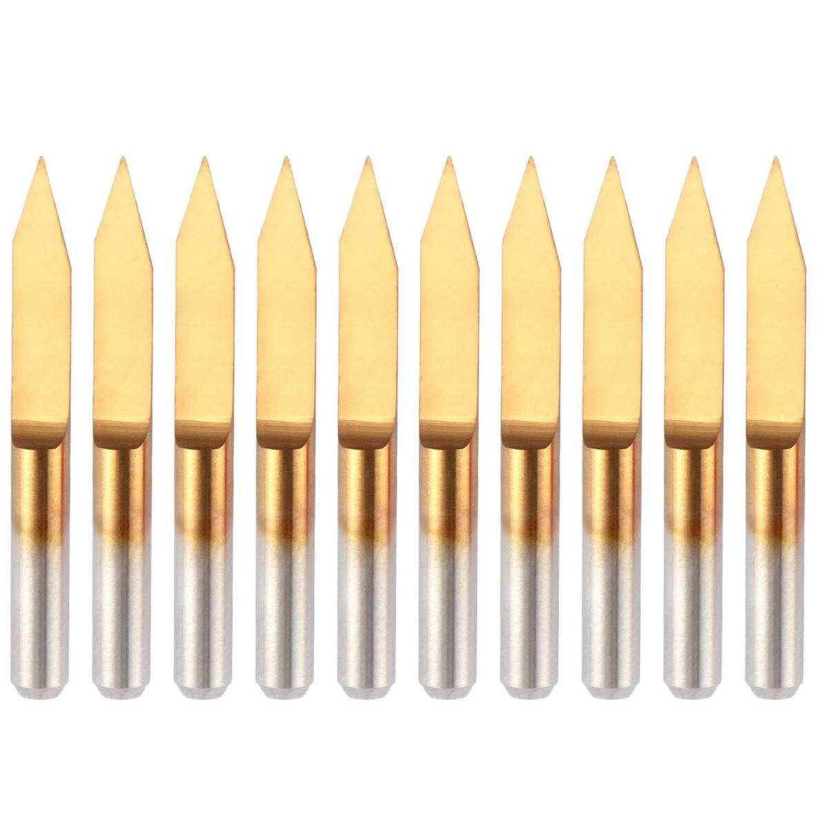 10 шт. 30 градусов 0,1 мм наконечник титановое покрытие плоское дно Caide гравировальные биты V-образный фреза ЧПУ фрезерный станок режущий инструмент