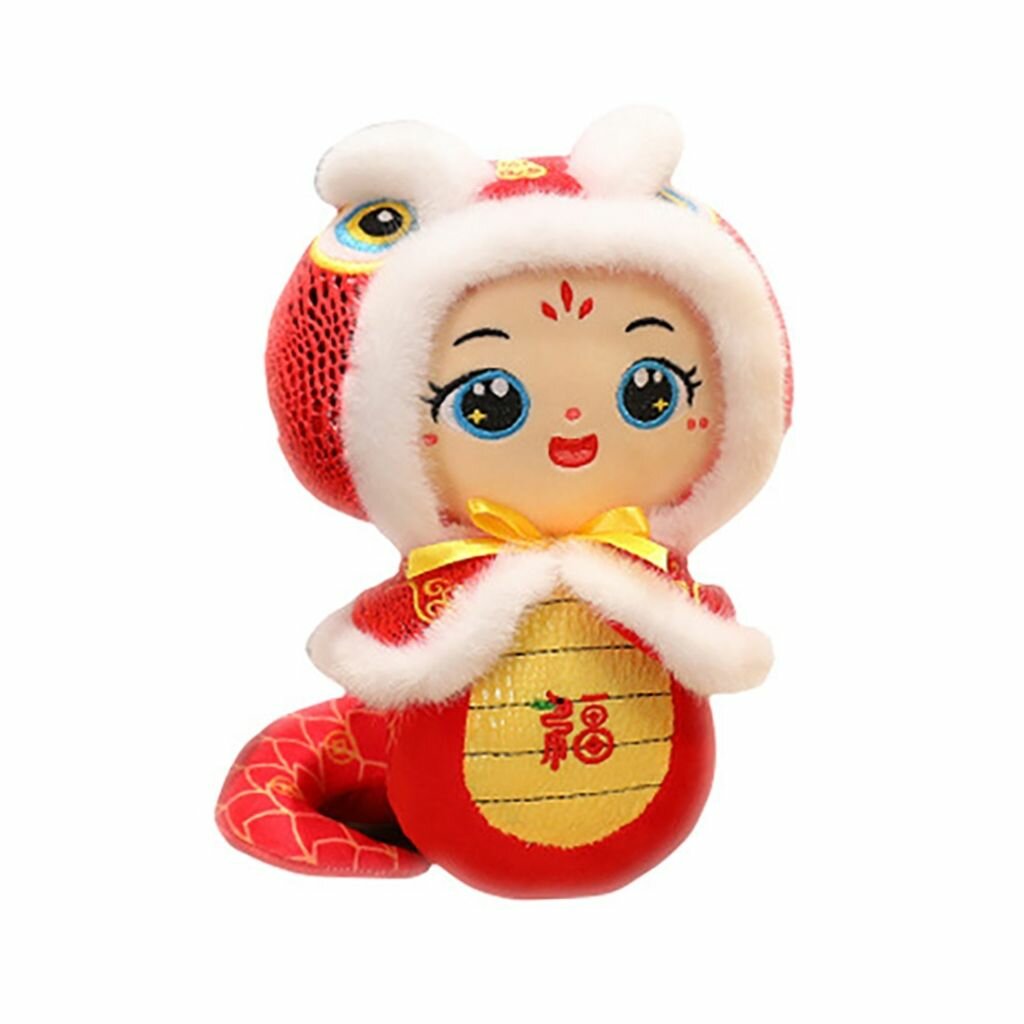 Плю шевая игру шка, Плюшевая игрушка-талисман на год Змеи 2025 года - красная удача - 36 см