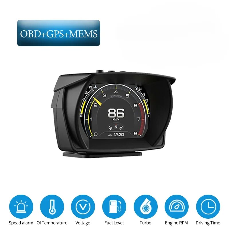 Автомобильный HUD A700, OBD+GPS+MEMS, спидометр