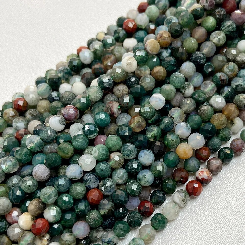 Бусины изумрудные Indian Agate 4 мм (80 шт)