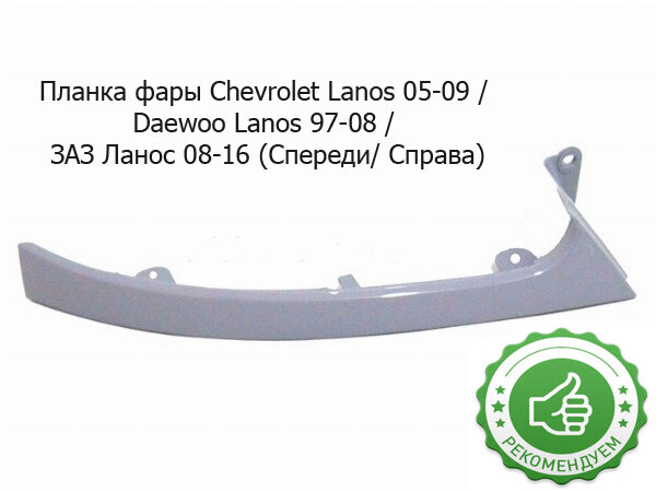 Планка фары Chevrolet Lanos 05-09 (Спереди/ Справа)