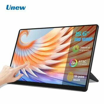 UNEW 15.6" Монитор 1080P FHD портативный монитор сенсорный экран с двумя динамиками HDR IPS RGB игровой дисплей для ноутбука Switch Xbox PS4/5, черный матовый