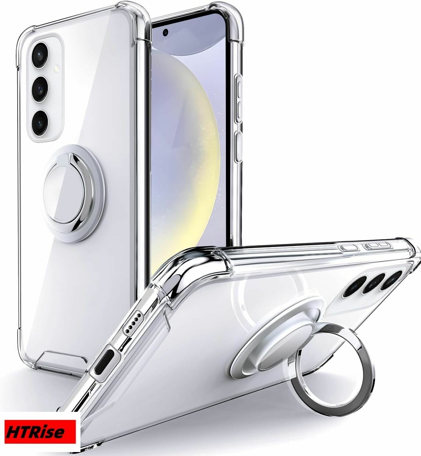 Силиконовый чехол для Samsung Galaxy S21 FE (Самсунг Галакси С21 ФЕ, S21FE) противоударный прозрачный с кольцом