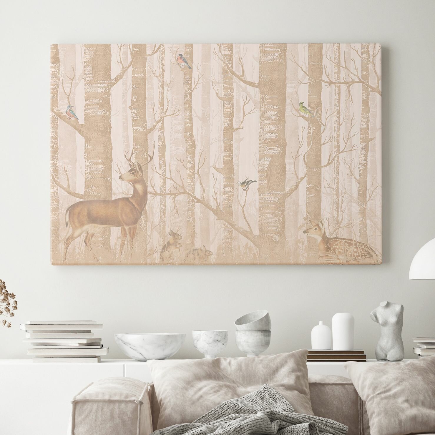 Интерьерная картина "Гармония леса" на холсте, большая, размер 60 на 90/ 60х90 см