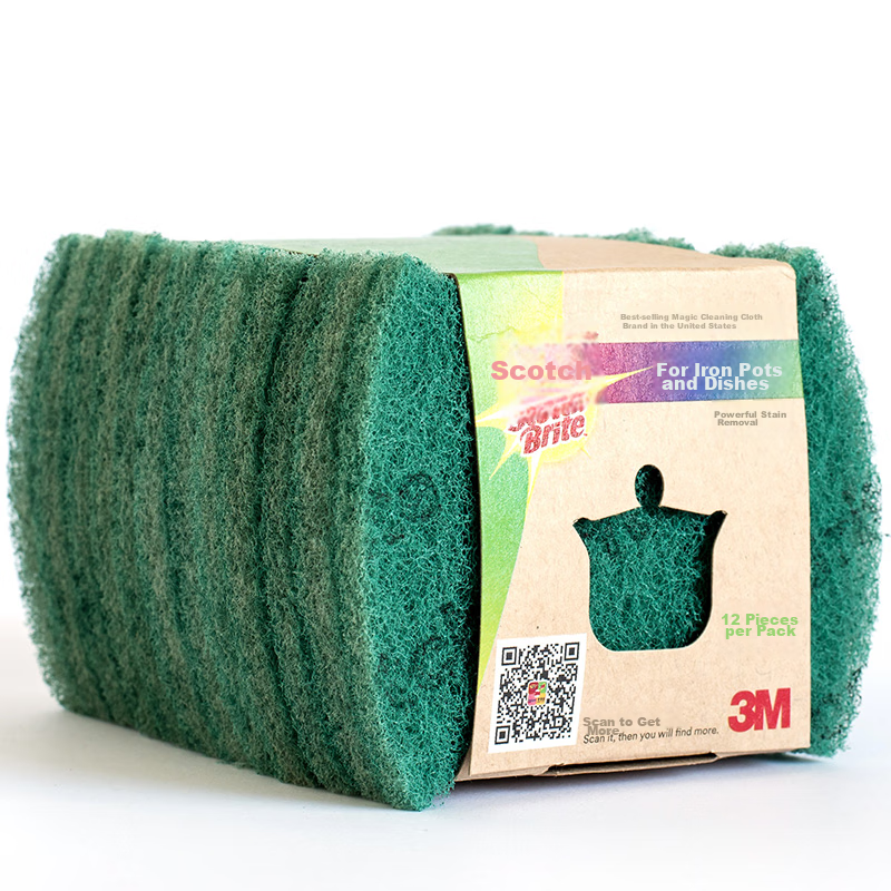 3M Scotch-Brite Dishwashing Sponge Scouring Pad, Degreasing Cloth, All-Purpose Kitchen Cleaning Pad, 12-Pack