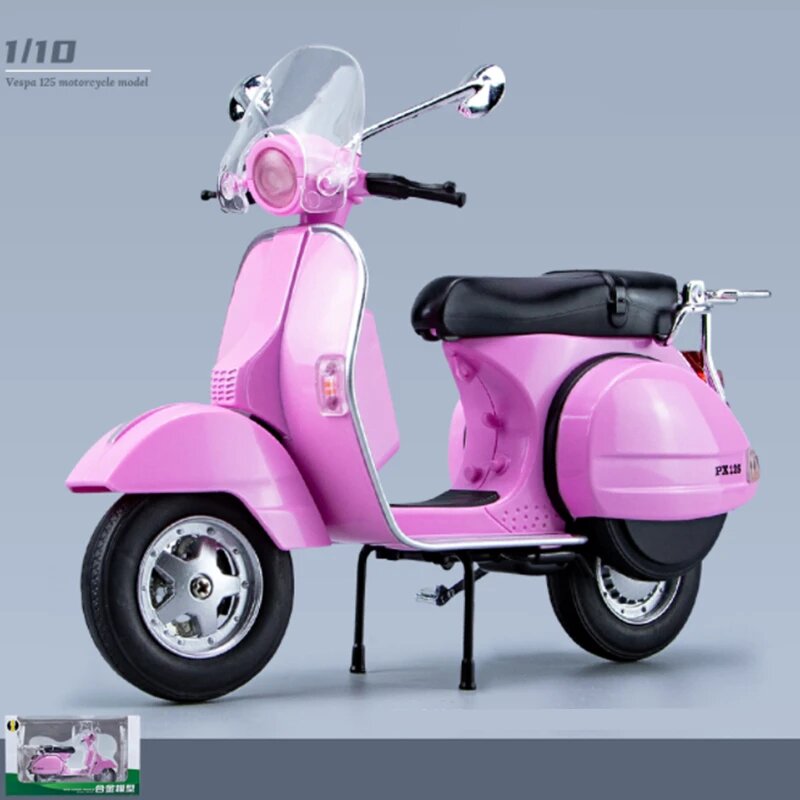 Модель мотоцикла Bburago Vespa 125 1:10 Розовый, Pink retail box