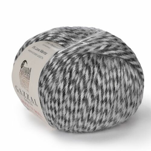 Пряжа Gazzal Rock N Roll 13958 чёрный/белый (50г/115м, упаковка 10 мотков)