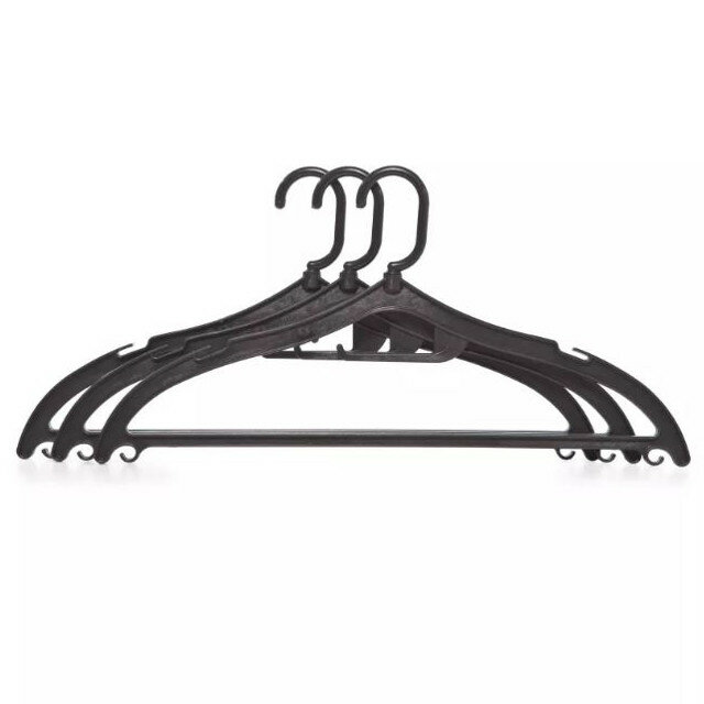 Полимербыт набор вешалок 3 шт 44 см универсальные с поворотным крючком из пластика