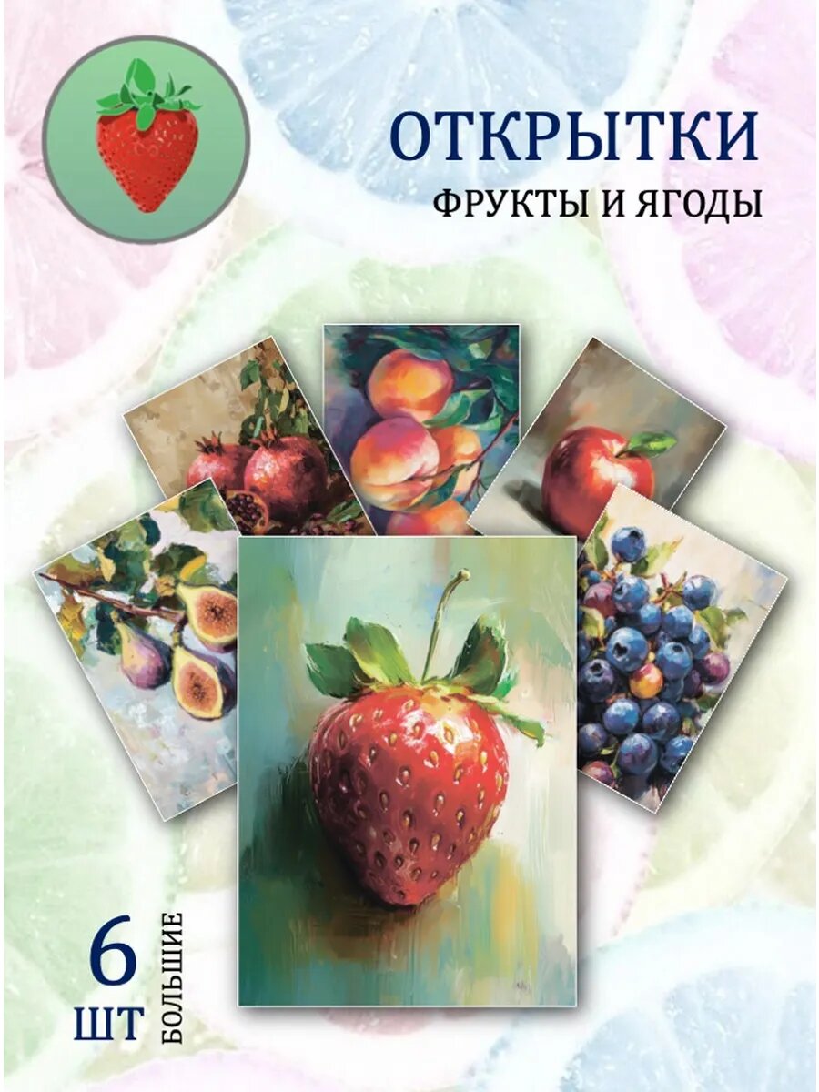 А6 открытки фрукты и ягоды